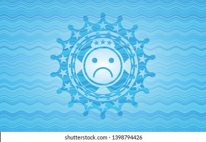 Sad Face Icon Inside Sky Blue Stock Vector (Royalty Free) 1398794426 ...