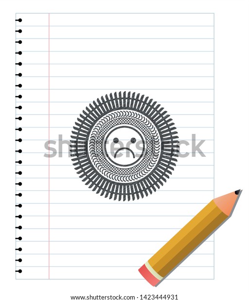 Sad Face Icon Pencil Draw Vector Stock Vector (Royalty Free) 1423444931 ...