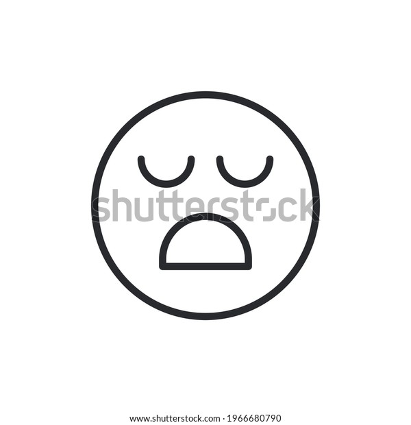 Sad Face Line Icon Customer Unsatisfaction Stock Vector (Royalty Free ...