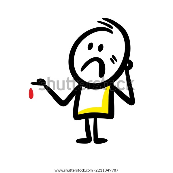 Sad Face Man Drop Blood Finger Stock Vector (Royalty Free) 2211349987 ...