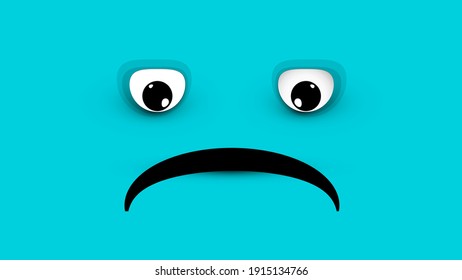 Sad Face On Blue Background Vector Stock Vector (Royalty Free ...