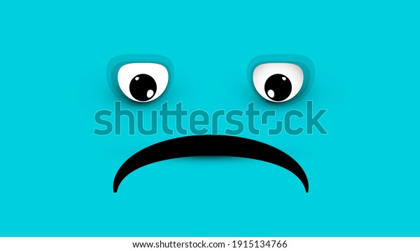 Sad Face On Blue Background Vector Stock Vector (Royalty Free ...