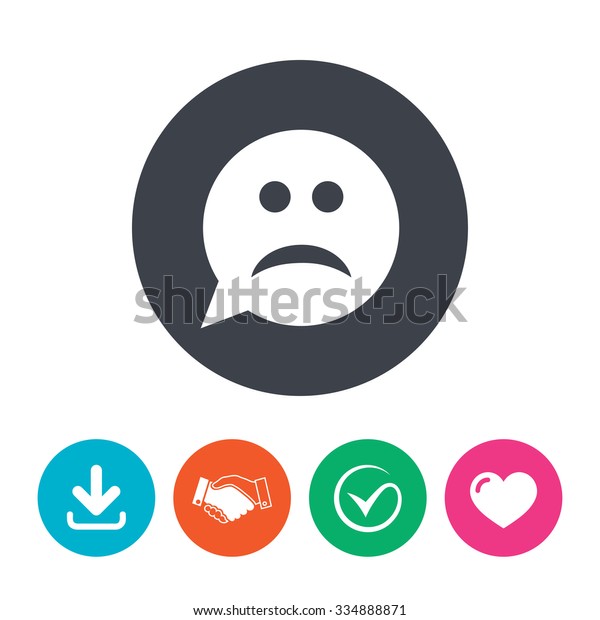 Sad Face Sign Icon Sadness Depression Stock Vector (Royalty Free ...