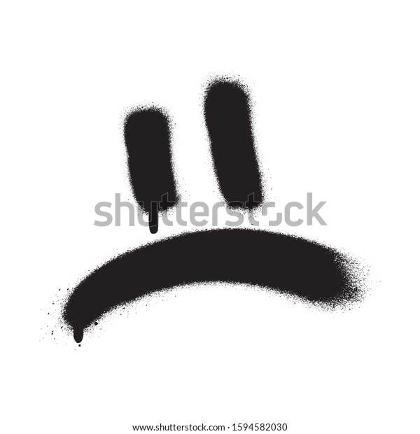 Sad Face Sign Spray Paint Graffiti : image vectorielle de stock (libre ...