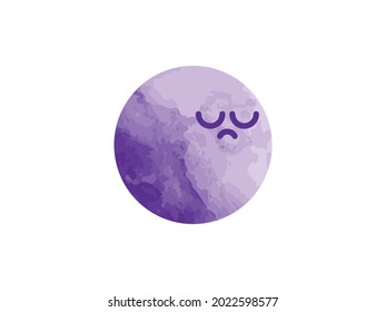 Sad Face Watercolor Planet Vector Illustration Stock Vector (Royalty ...