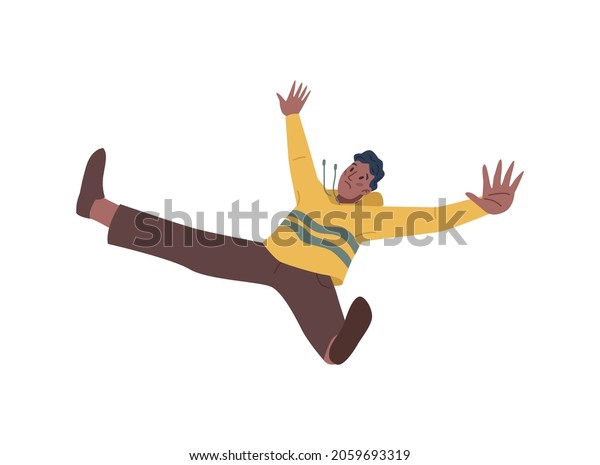 Sad Frightened Person Falling Down Failure Stock Vector (Royalty Free ...