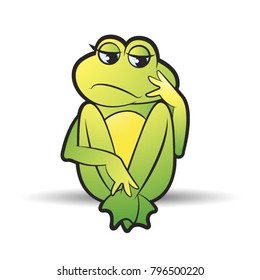 Sad Frog Vector Cartoon Sitting Lonely: เวกเตอร์สต็อก (ปลอดค่าลิขสิทธิ์ ...