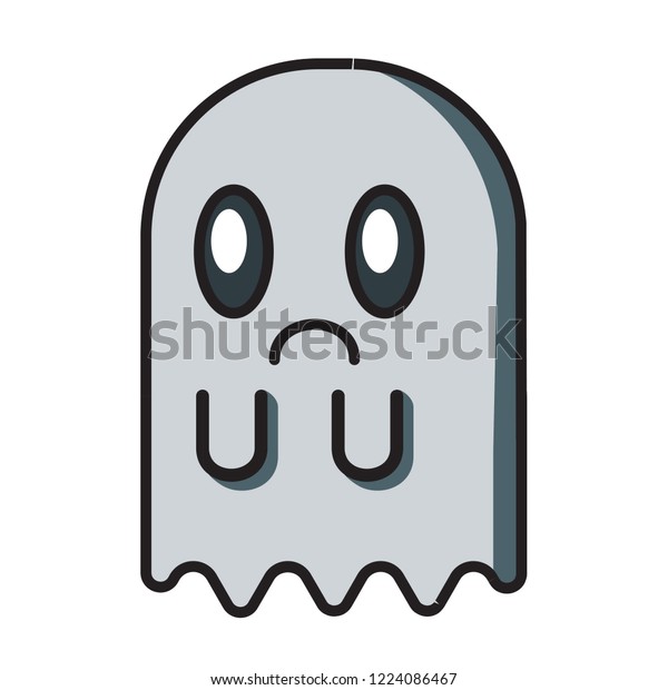 Sad Ghost Emoticon Vector Modern Concept Stock Vector (Royalty Free ...