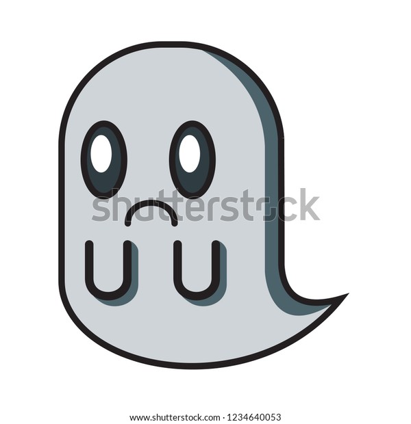 Sad Ghost Vector Emoticon Modern Concept: vector de stock (libre de ...