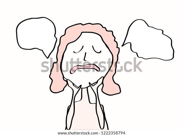 Sad Girl Speech Bubble Vector Eps10 Stock Vector (Royalty Free ...