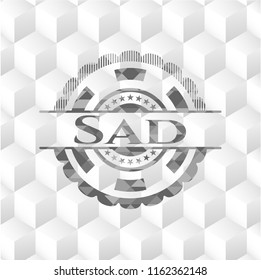 Sad Grey Emblem Cube White Background Stock Vector (Royalty Free ...