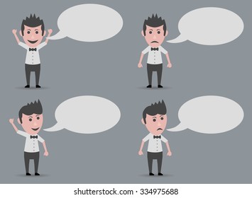 Happy Sad Man Talking 库存矢量图（免版税）334975730 | Shutterstock