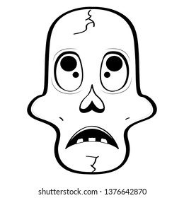 Sad Head Skull Cartoon Vector Illustration Stock Vector (Royalty Free ...
