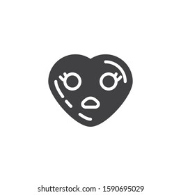 Sad Heart Face Emoji Vector Icon Stock Vector (Royalty Free) 1590695029 ...