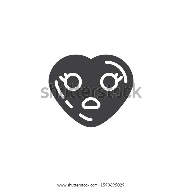 Sad Heart Face Emoji Vector Icon: เวกเตอร์สต็อก (ปลอดค่าลิขสิทธิ์ ...