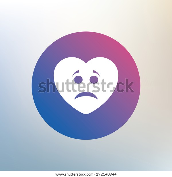 Sad Heart Face Sign Icon Sadness Stock Vector (Royalty Free) 292140944 ...