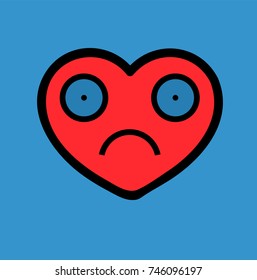Sad Heart Icon Vector Image Concept Stock Vector (Royalty Free ...