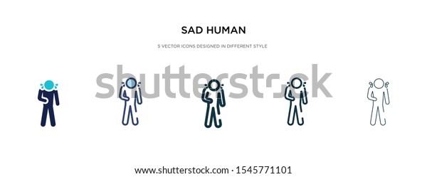 Sad Human Icon Different Style Vector Stock Vector (Royalty Free ...