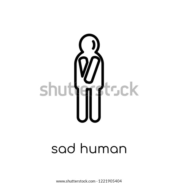 Sad Human Icon Trendy Modern Flat Stock Vector (Royalty Free ...