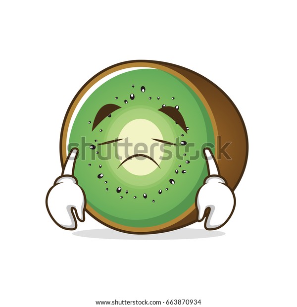Sad Kiwi Fruit Character Cartoon Vector Stock Vector (Royalty Free ...
