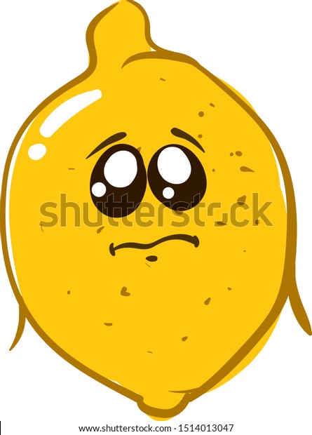 Sad Lemon Illustration Vector On White Stock Vector (Royalty Free ...