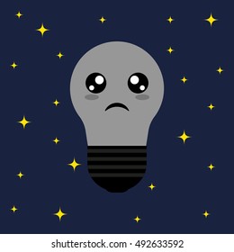 Sad Light Bulb Night Sky Vector: เวกเตอร์สต็อก (ปลอดค่าลิขสิทธิ์ ...