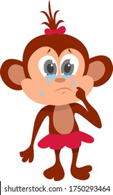 Sad Little Monkey Illustration Vector On Stock Vector (Royalty Free ...