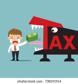 Sad Man Big Tax Sharp Teeth Stock Vector (Royalty Free) 738191914 ...