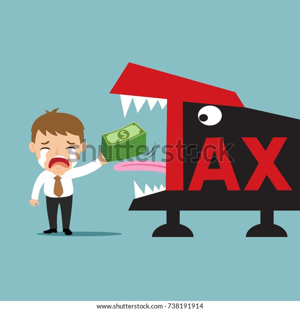 Sad Man Big Tax Sharp Teeth Stock Vector (Royalty Free) 738191914 ...