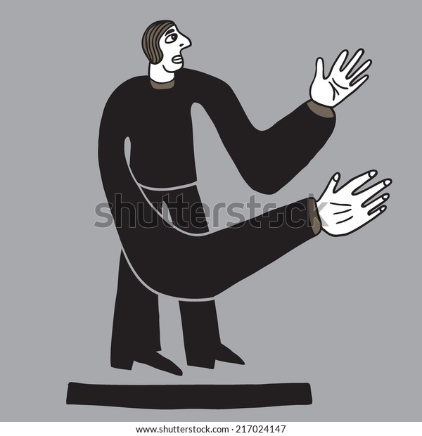 Sad Man Long Hands: vector de stock (libre de regalías) 217024147 ...