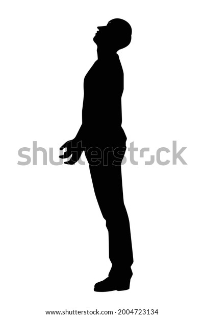 Sad Man Silhouette Vector On White Stock Vector (Royalty Free ...
