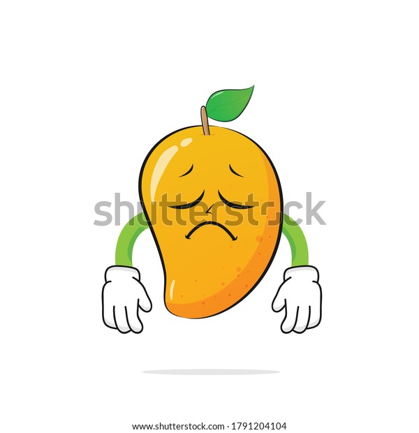 Sad Mango Character On White Background Stock Vector (Royalty Free ...