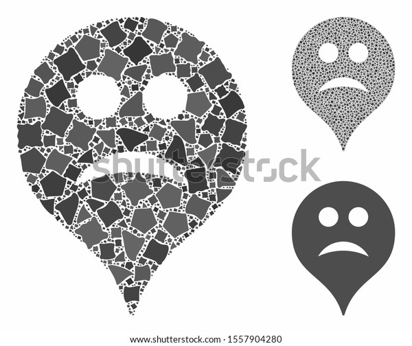 Sad Map Marker Composition Inequal Parts: เวกเตอร์สต็อก (ปลอดค่า ...