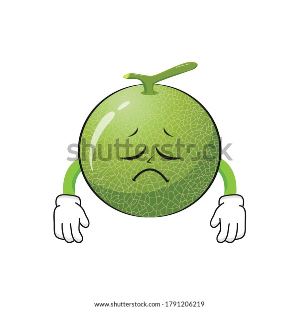 Sad Melon Character On White Background Stock Vector (Royalty Free ...