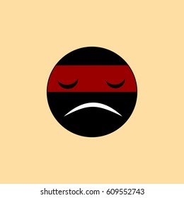 Sad Ninja Emoticon Stock Vector (Royalty Free) 609552743 | Shutterstock