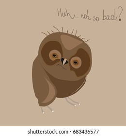 Sad Owl Stock Vector (Royalty Free) 683436577 | Shutterstock