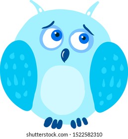 Sad Owl Illustration Vector On White Stock Vector (Royalty Free ...