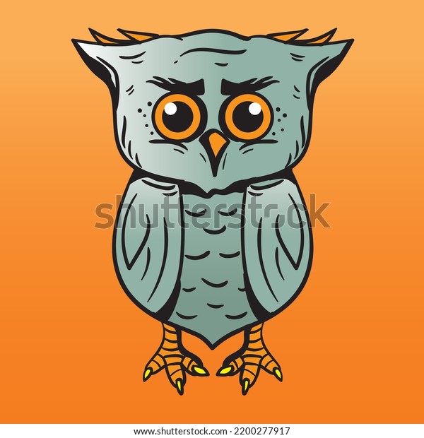 Sad Owl Vector Illustration Bird Cartoon Stock Vector (Royalty Free ...