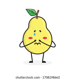 Sad Pear Fruit Cute Character Mascot Stock Vector (Royalty Free ...