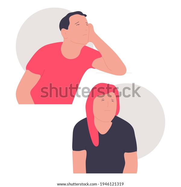 Sad People Vector Cartoon Characters Set Stock Vector (Royalty Free ...
