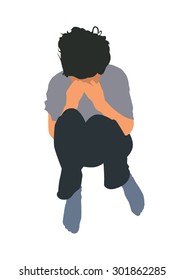Vektor Stok Sad Person (Tanpa Royalti) 301862285 | Shutterstock