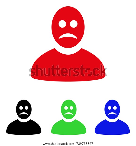 Sad Person Icon Vector Illustration Style Stock Vector (Royalty Free ...