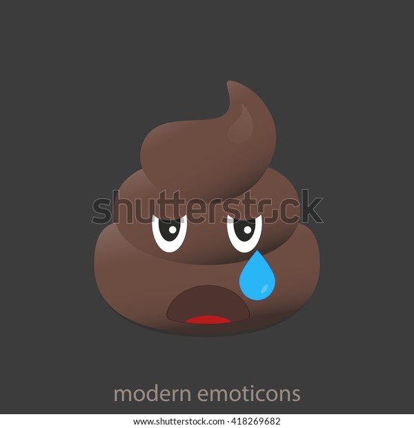 Sad Poo Icon Shit Emoticons Poop: vetor stock (livre de direitos ...