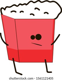 Sad Popcorn Illustration Vector On White Stock Vector (Royalty Free ...
