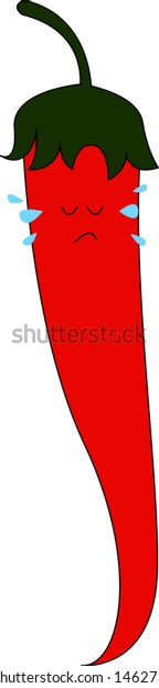 Sad Red Chilli Pepper Illustration Vector Stock Vector (Royalty Free ...