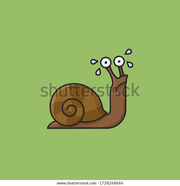 Sad Snail Cartoon Character Vector Illustration Stock Vector (Royalty ...