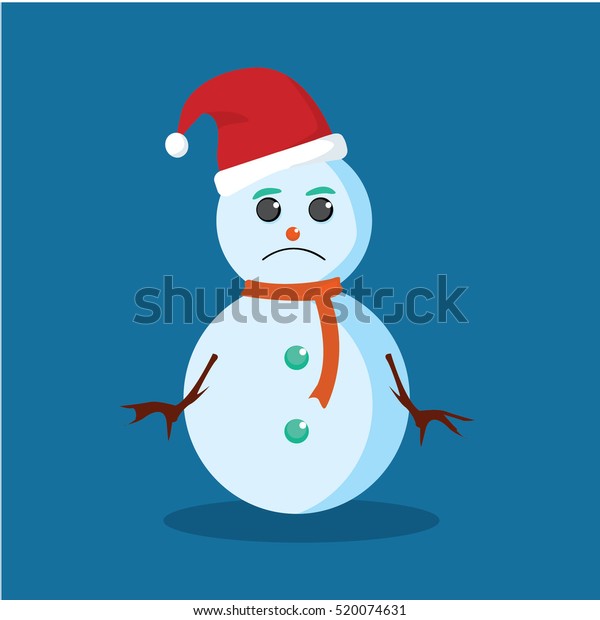 Sad Snowman Vector Illustration Stock Vector (Royalty Free) 520074631