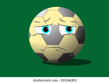 Sad Soccer Ball Stock Vector (Royalty Free) 333146303