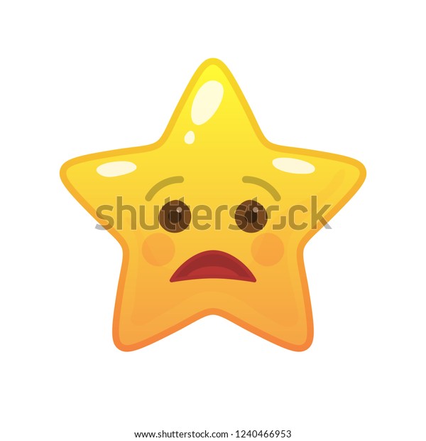 Sad Star Shaped Comic Emoticon Tragic 스톡 벡터(로열티 프리) 1240466953 ...