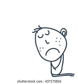 Sad Stick Figure Stock Vector (Royalty Free) 437175826 | Shutterstock